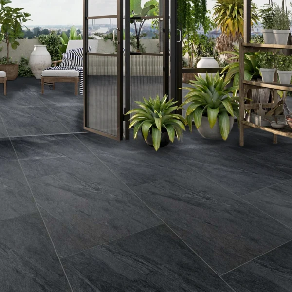 Rodin Anthracite Porcelain Wall & Floor Tile | 1200×600 | Inside ...